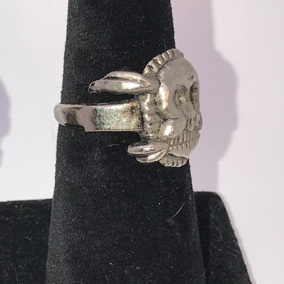 Accessories | Pewter Mask Ring With Wings | Poshmark